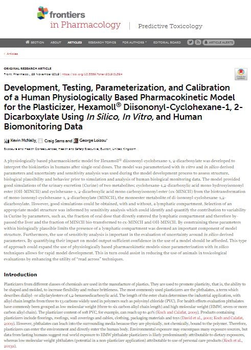 Study of a Human Physiologically Based Pharmacokinetic Model for the ...